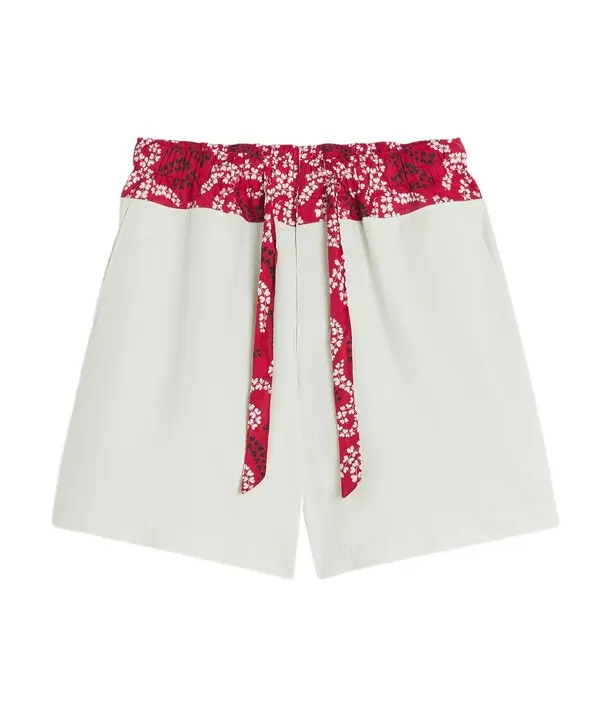 LANVIN Floral-printed Drawstring Shorts - Red