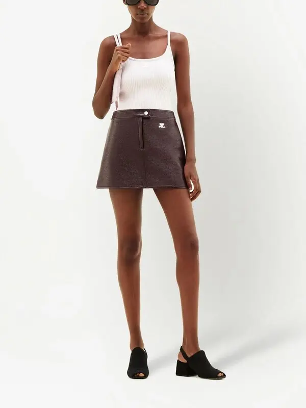 COURREGES Courrèges Vinyl Mini Skirt - Black