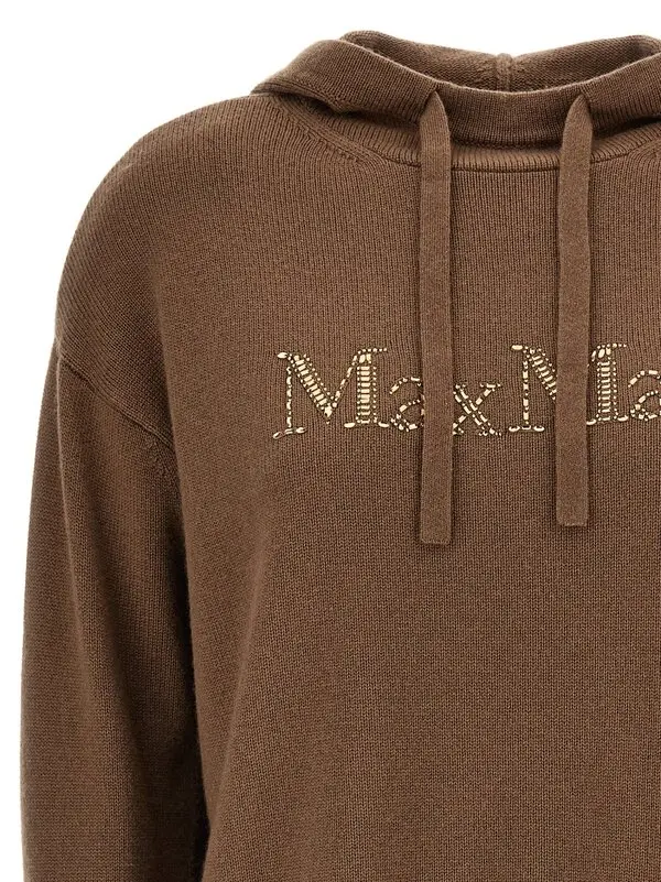 Max Mara Logo Embellished Knitted Hoodie