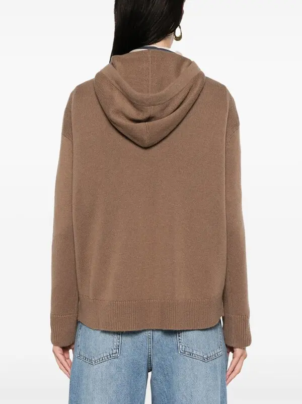 Max Mara Logo Embellished Knitted Hoodie
