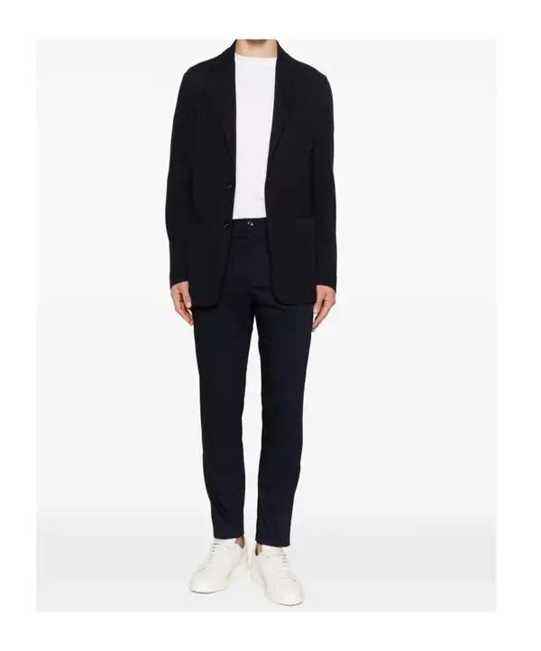 Canali Long Sleeve Collared Jacket - Black