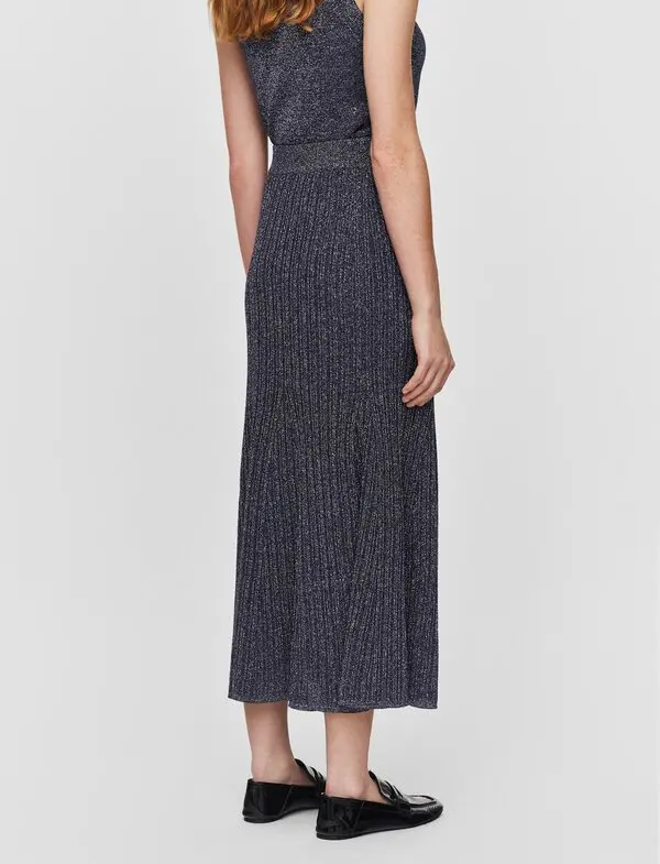JOSEPH Elastic Knit Midi Skirt With Glitter Finish