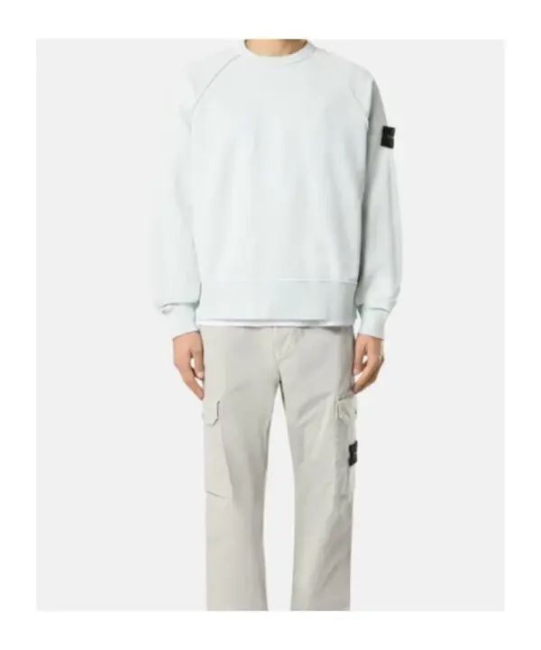 Stone Island Logo Patch Crewneck Sweatshirt - Sky-blue