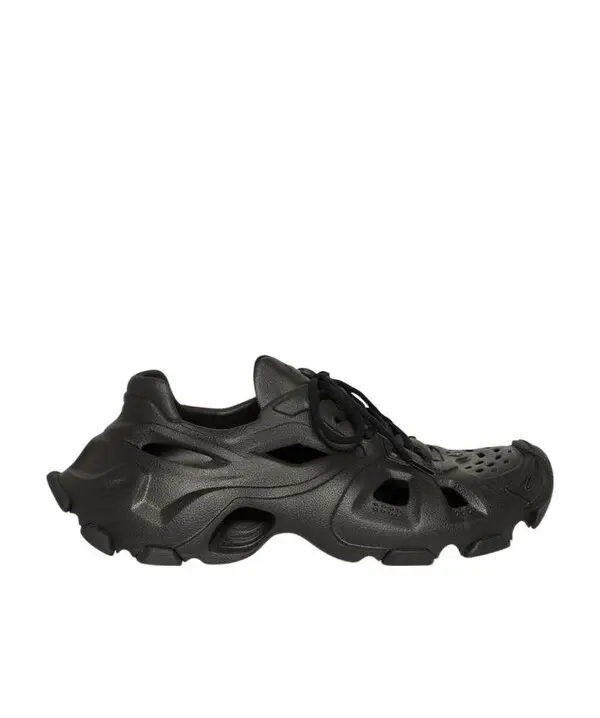 Balenciaga Hd Laced Cut-out Sneakers - Black