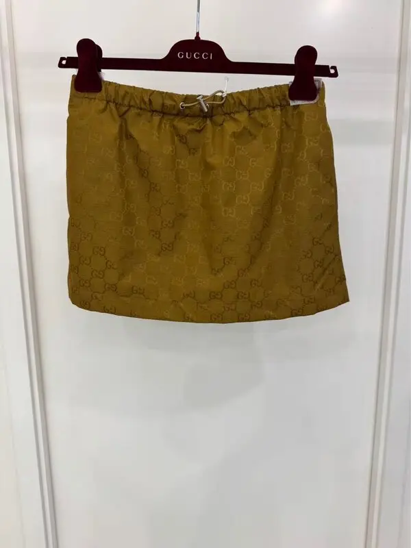 Gucci Gg Monogram Mini Skirt - Brown
