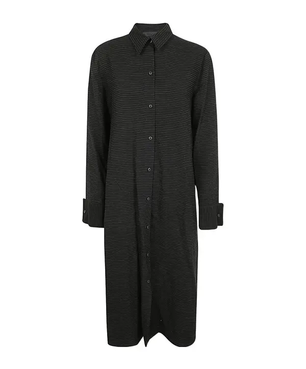 MARIA CALDERARA Striped Button-up Shirt Dress