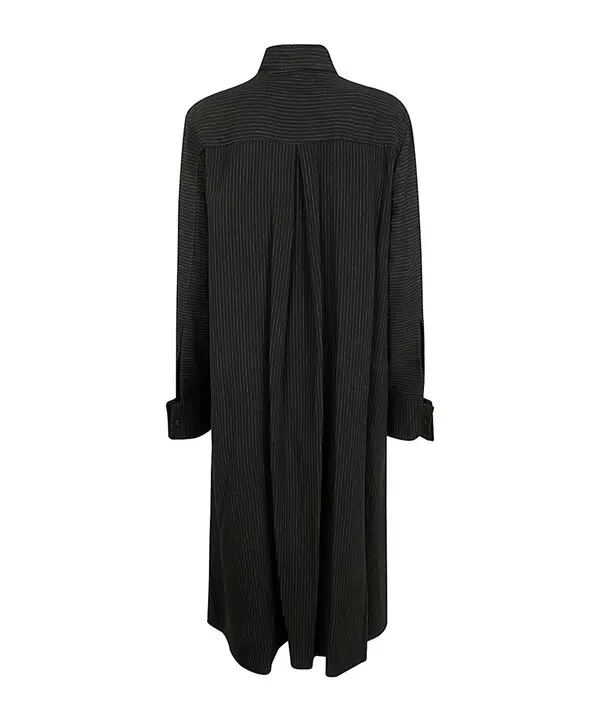 MARIA CALDERARA Striped Button-up Shirt Dress