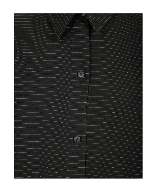 MARIA CALDERARA Striped Button-up Shirt Dress