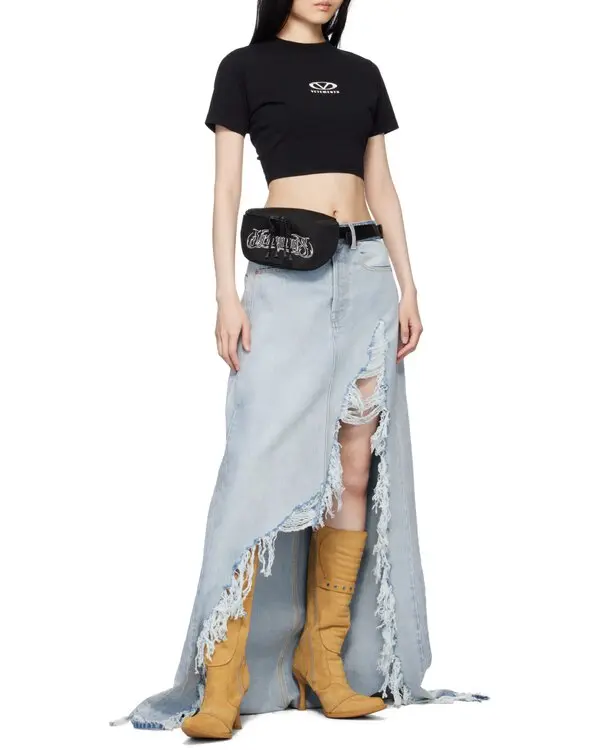 Vetements Maxi Denim Skirt With Asymmetrical Slit