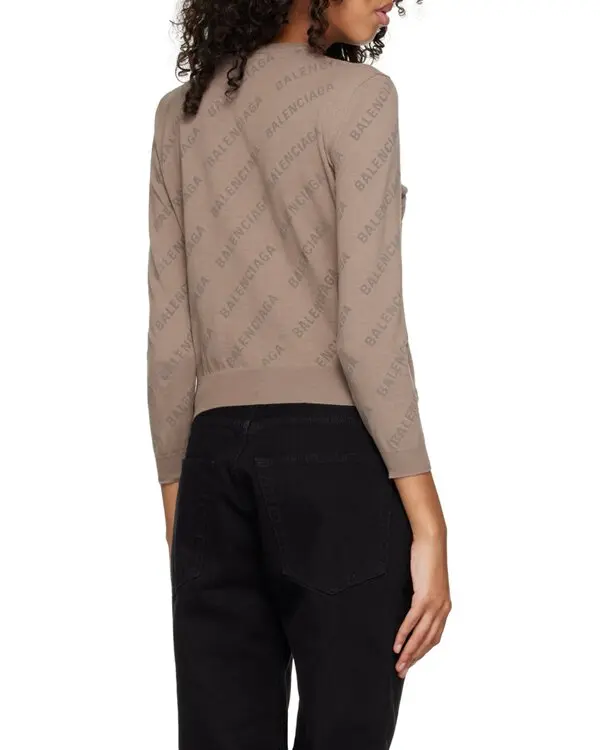 Balenciaga All-over Logo Buttoned Cardigan