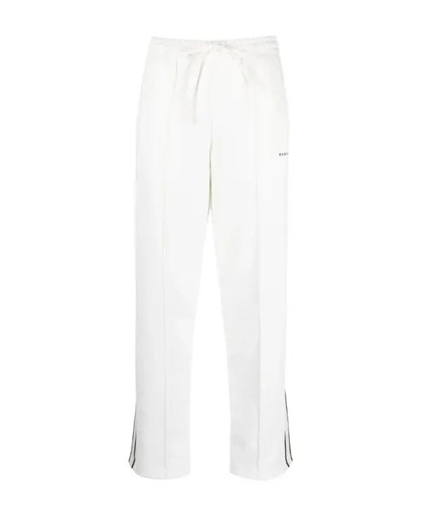 P.a.r.o.s.h Logo-embroidered Striped Track Pants - White