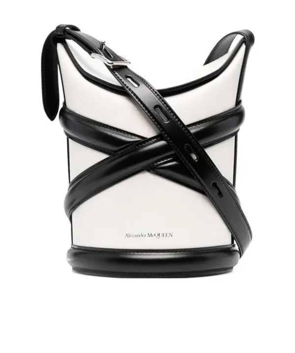 Alexander McQueen The Curve Small Bucket Bag - White