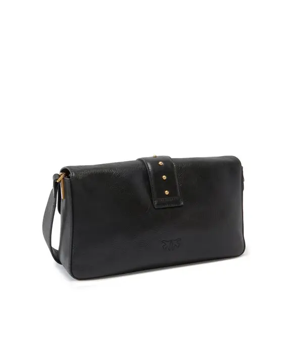 Pinko Love One Logo Plaque Shoulder Bag - Black