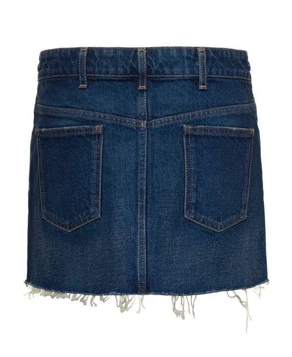 Celine Mini Skirt In Dark Union Wash Denim