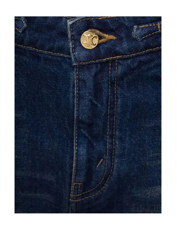 Celine Mini Skirt In Dark Union Wash Denim