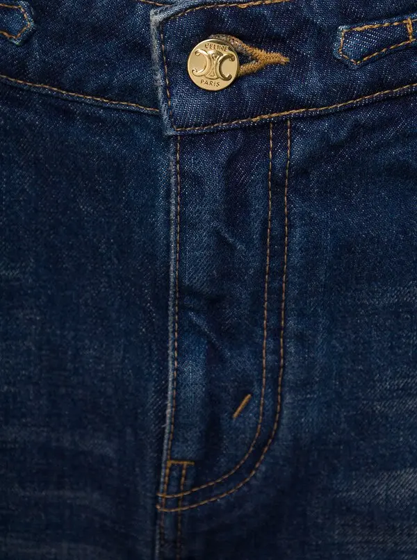 Celine Mini Skirt In Dark Union Wash Denim