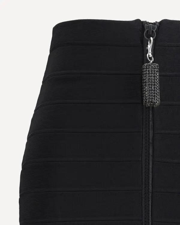 SELF-PORTRAIT Ruffled Knitted Midi Dress With Exposed Zipper