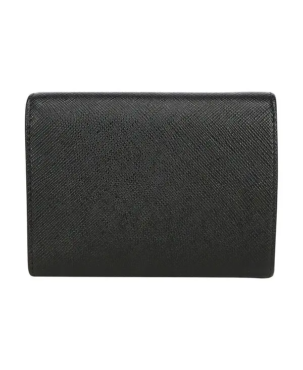 Prada Logo Plaque Tri-fold Wallet