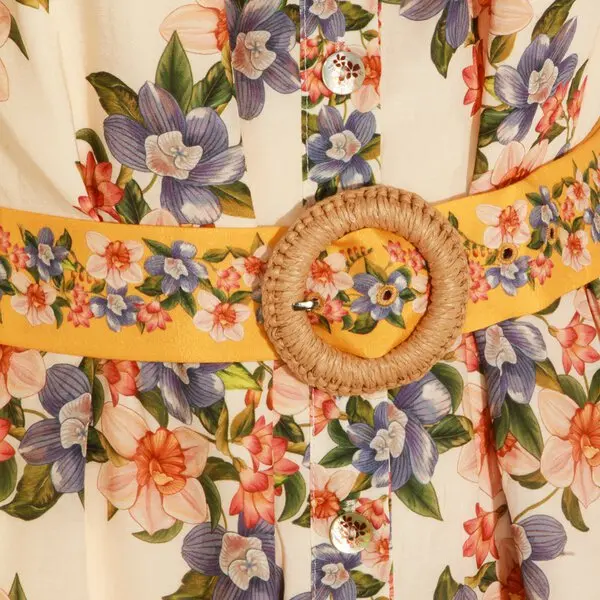 Farm Rio Floral Mini Dress - Nude