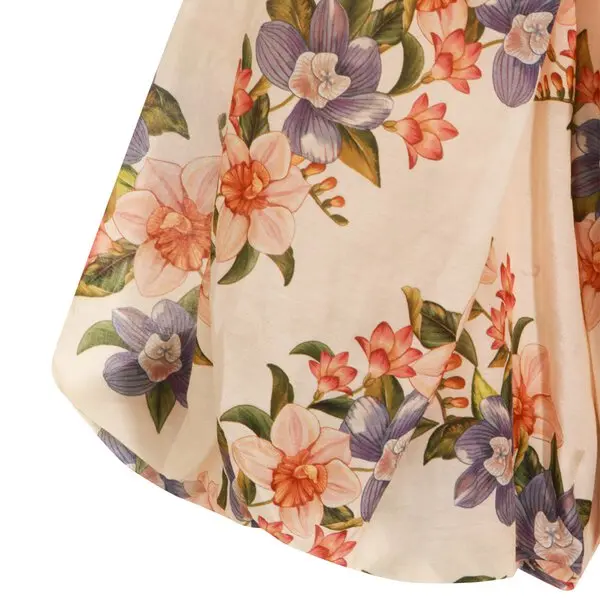 Farm Rio Floral Mini Dress - Nude