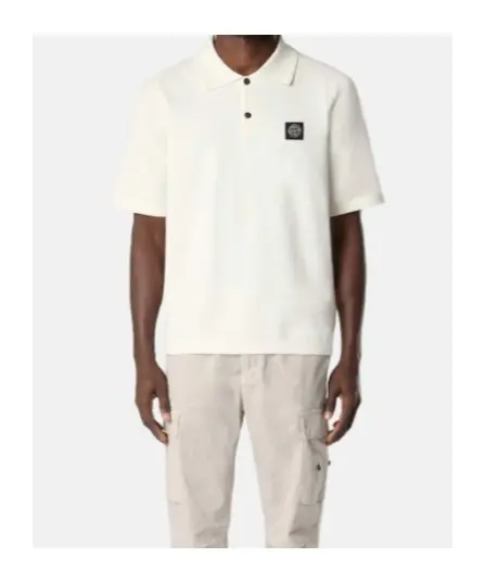 Stone Island Loose-fit Short-sleeve Polo Shirt - Ivory