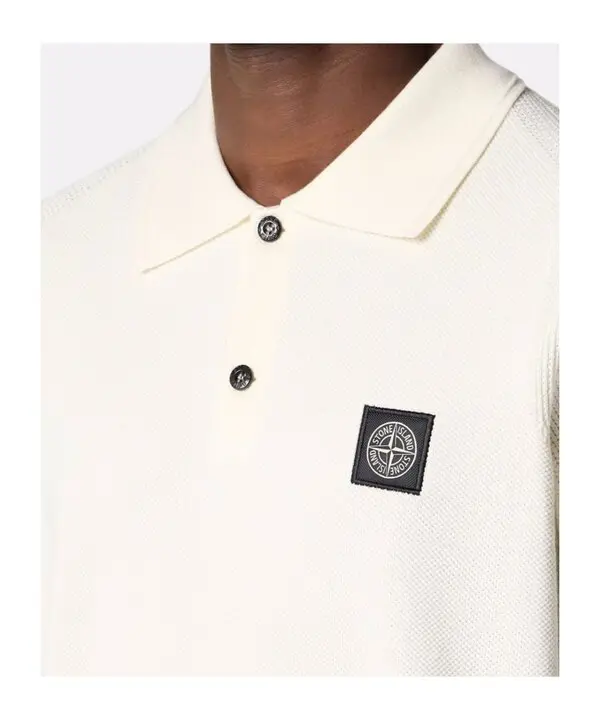 Stone Island Loose-fit Short-sleeve Polo Shirt - Ivory