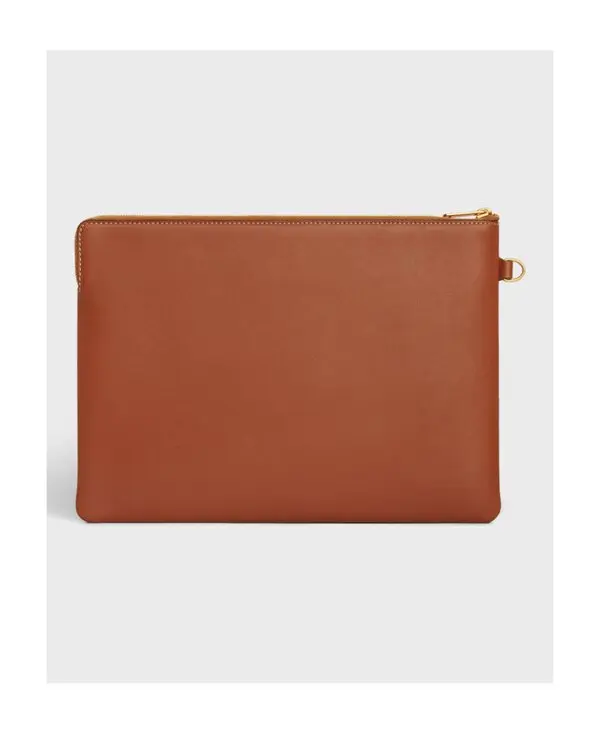 Celine Small Pouch With Strap In Triomphe Leather