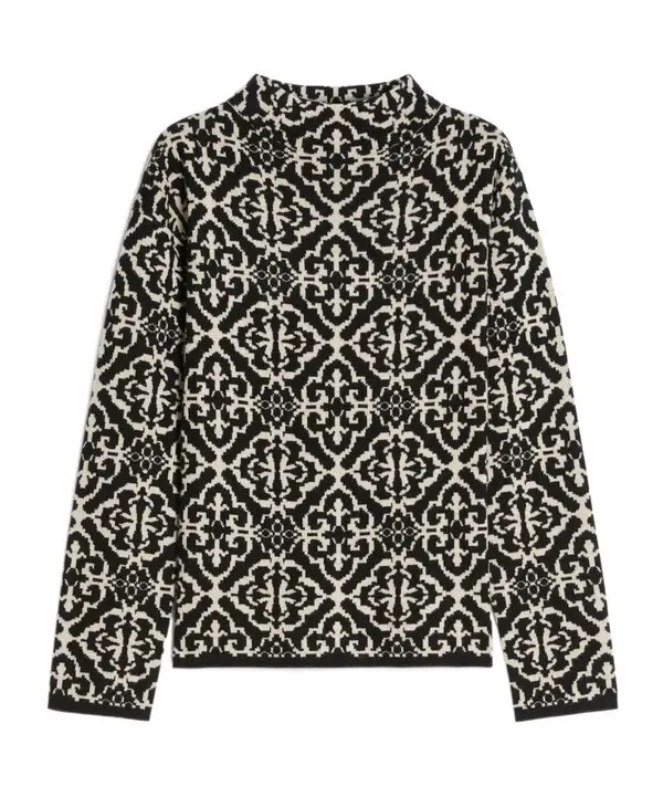 Max Mara Wool And Cashmere Jacquard Knit Sweater