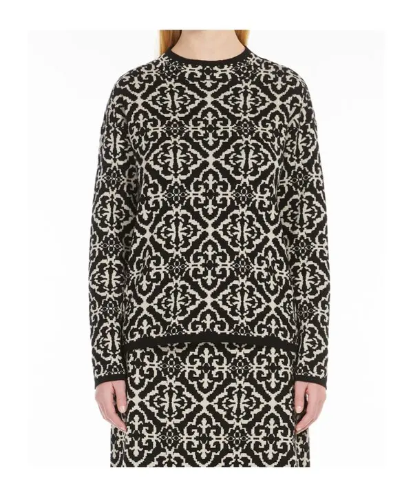 Max Mara Wool And Cashmere Jacquard Knit Sweater