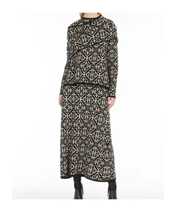 Max Mara Wool And Cashmere Jacquard Knit Sweater