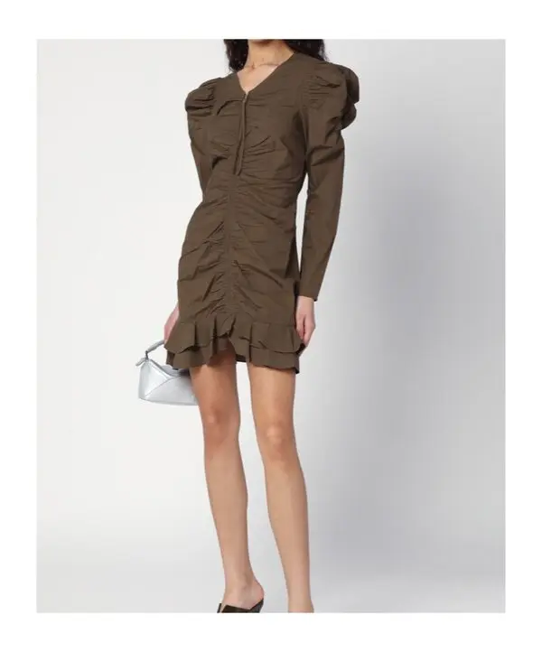 Isabel Marant Étoile Mini Dress With Puff Sleeves And Ruffled Hem