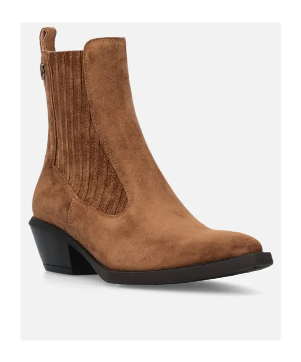 Pinko Suede Cowboy Ankle Boots