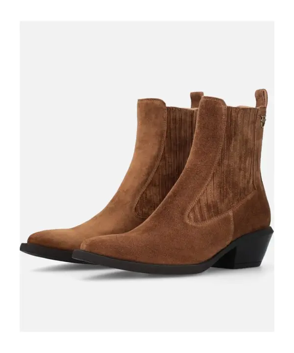 Pinko Suede Cowboy Ankle Boots