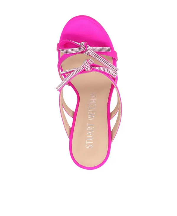 STUART WEITZMAN Embellished Bow Detail Stiletto Sandals - Pink