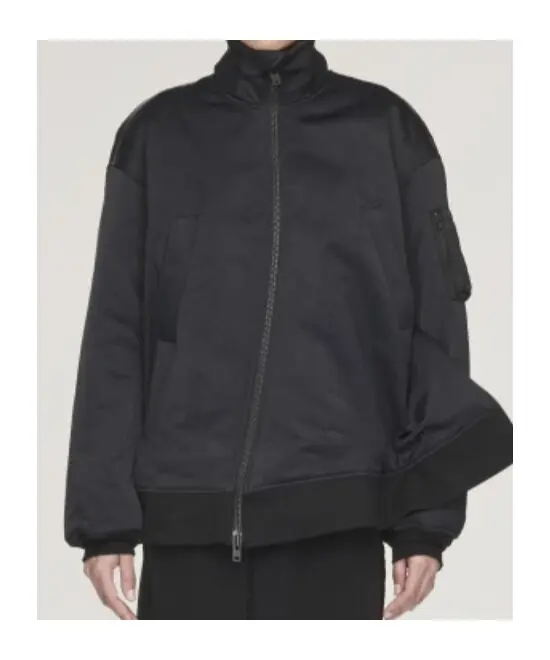 Y3 Zip-up Bomber Jacket With Stand Collar