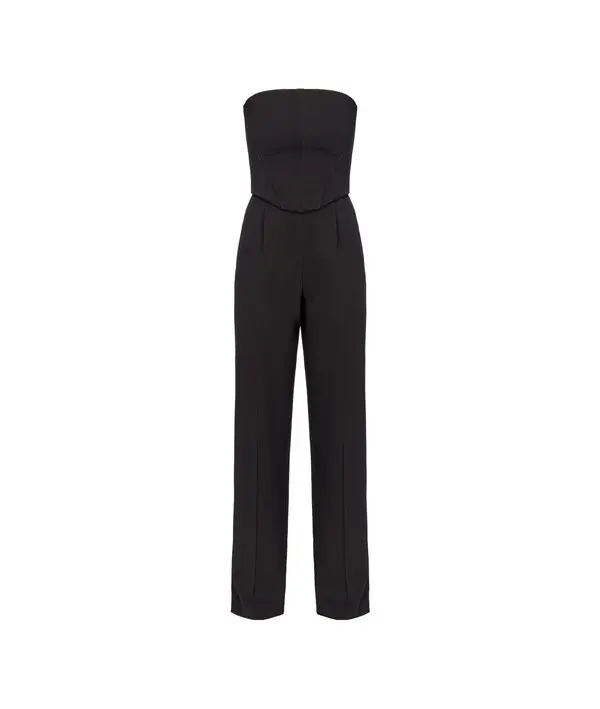 Pinko Strapless Jumpsuit With Zipper Closure - Black