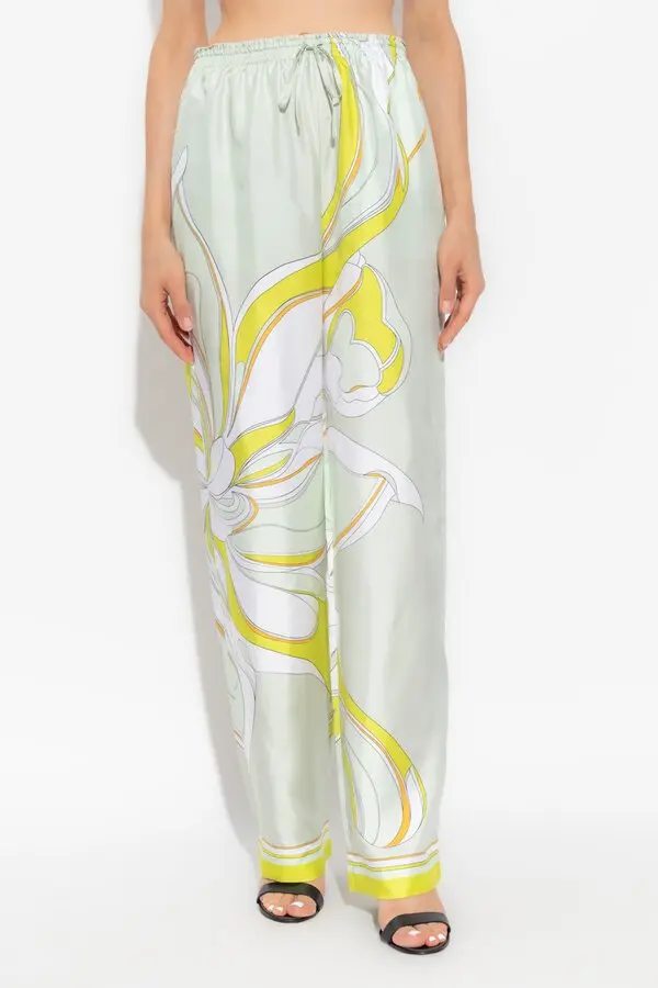 Tory Burch Printed Silk Loose Straight Leg Pants - Multicolour