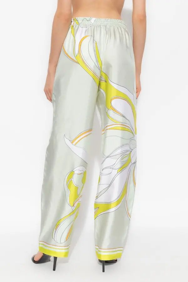 Tory Burch Printed Silk Loose Straight Leg Pants - Multicolour
