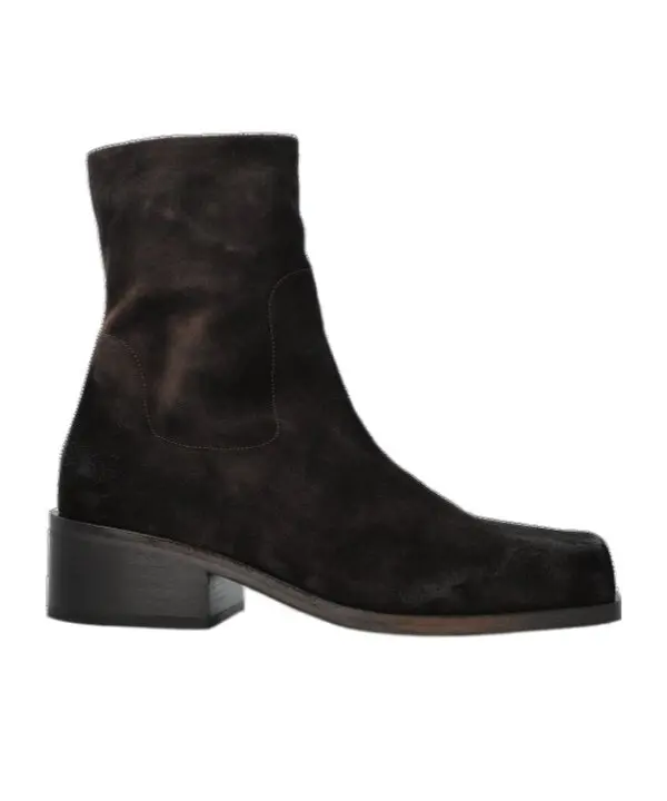 Marsèll Square-toed Zip-up Suede Ankle Boots
