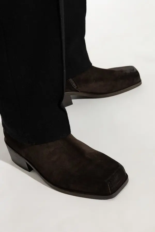 Marsèll Square-toed Zip-up Suede Ankle Boots