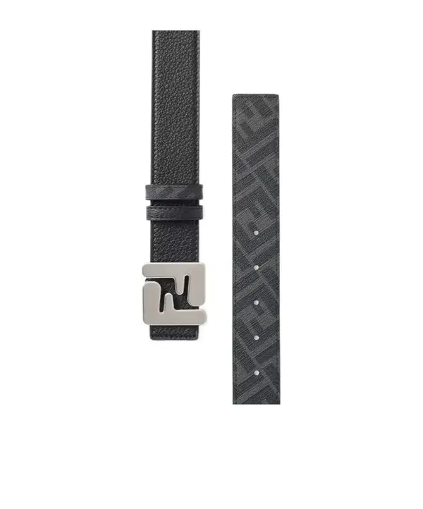 Fendi Ff Squared Reversible Belt - Black