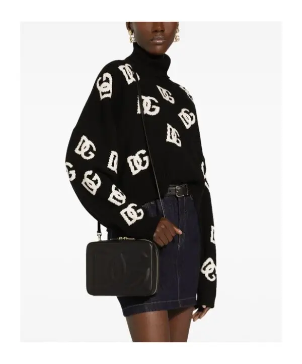 Dolce & Gabbana Dg Logo Intarsia High Neck Sweater