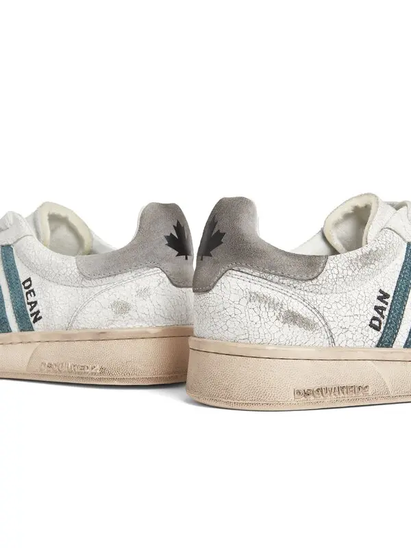 Dsquared2 Vintage Low-top Sneakers With Side Stripe - White/blue