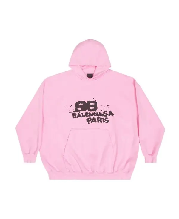 Balenciaga Graffiti Print Cotton Hoodie