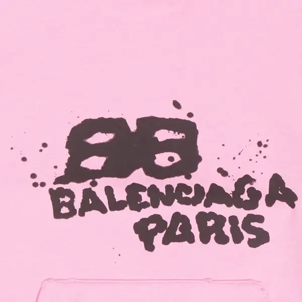 Balenciaga Graffiti Print Cotton Hoodie