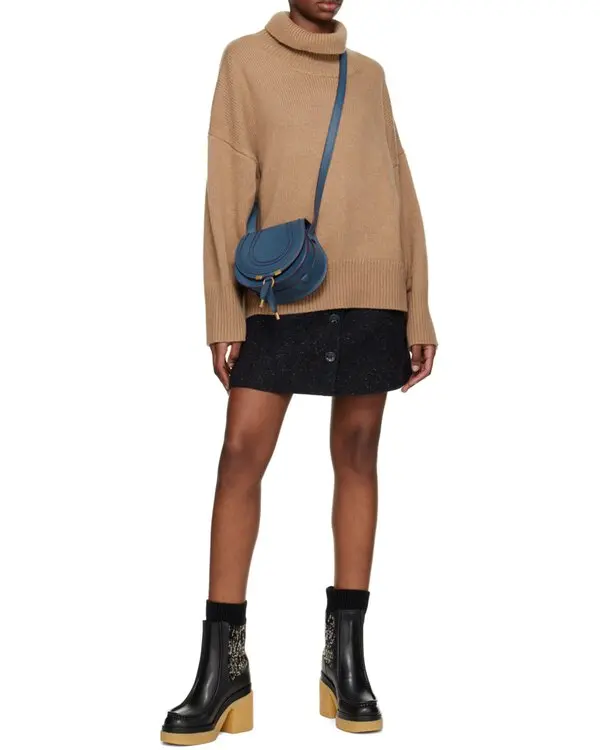 Chloé Marcie Foldover Small Saddle Bag - Blue