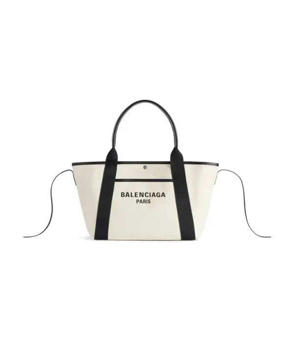 Balenciaga Biarritz Medium Tote Bag - Beige/black