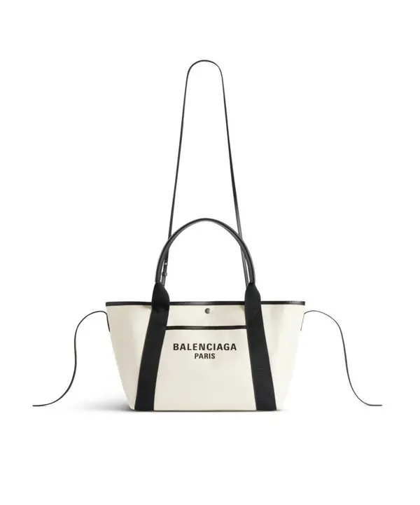 Balenciaga Biarritz Medium Tote Bag - Beige/black