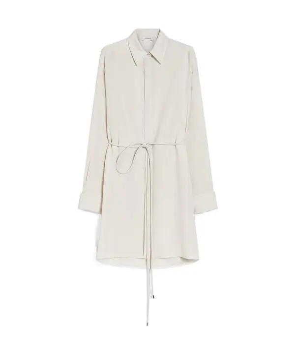 Sportmax Oversized Belted Long-sleeve Dress - Silver