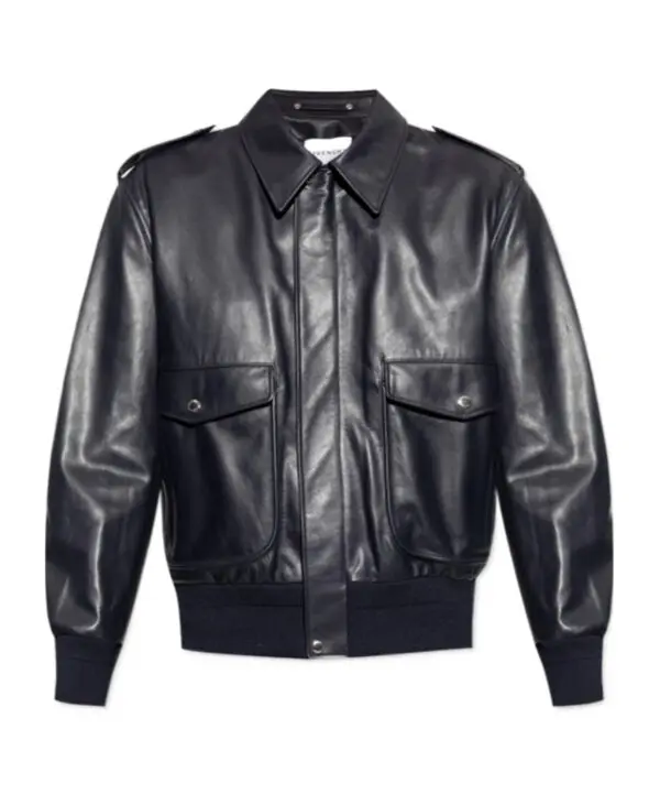 Givenchy Aviator Leather Jacket - Black